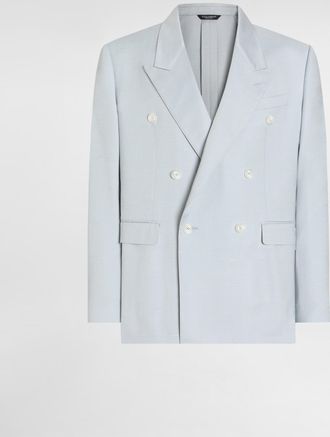 Dolce & Gabbana Shantung Viscose Double-breasted Jacket - Mann Anz&uuml;ge Und Blazer Hellblau 52