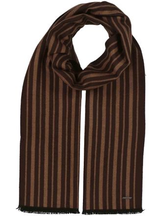 Bugatti Schal mit Streifen-Design | 30 x 180 cm | geometrisches Muster | aus reiner Viskose Chocolate