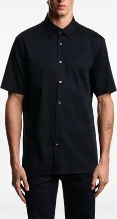 Emporio Armani Cotton Short-Sleeve Shirt - Black