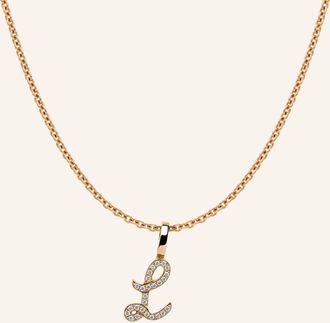 Cada Cada Kette Tiny Diamond Letter L rosegold