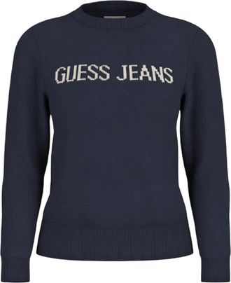 Guess Pullover Top f&uuml;r Damen, Rundhalsausschnitt, Lang&auml;rmlig (Ozean)