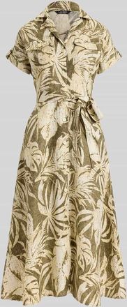 Lauren Ralph Lauren Kleid aus reinem Leinen mit Bindeg&uuml;rtel
