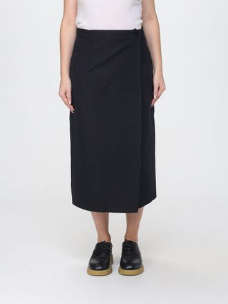 Bottega Veneta Jupe midi portefeuille taille haute en coton et soie