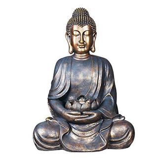 Pajoma Pajoma Buddha Brunnen Vipassi mit LED Beleuchtung für den Garten