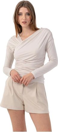 Kocca Femme, Blouses et Chemises, Blanc, Taille: 36 FR Haut asym&eacute;trique doux et chic