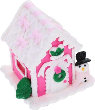 Valiclud Weihnachtsminiaturhaus Dekoratives Weihnachtshaus Tischdekoration f&uuml;r Weihnachtsfeier Minihaus f&uuml;r Tischdekoration Weihnachtsschmuck Leuchtendes Hauso