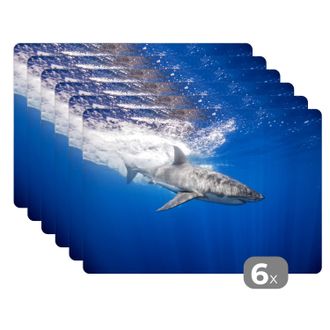 MuchoWow Placemats Platzdeckchen Platzset Tischset 6-teilig Tischdeko Untersetzer 45x30 cm Hai - Meer - Wasser