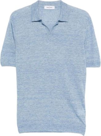 Gran Sasso Homme, Tops, Bleu, Taille: L Polo Tricot&eacute; Col V