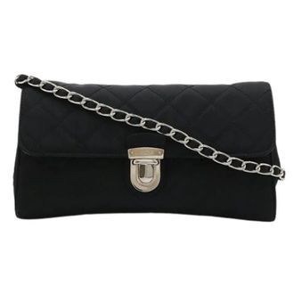 Prada Pre-owned Nylon Leather Chain Bag - - Pre-owned - Damen - Schwarzk - ONE SIZE
