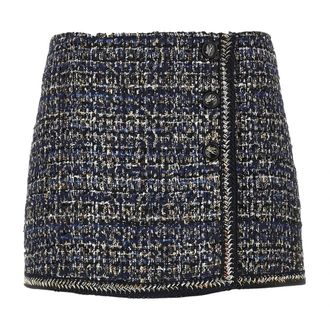 Etro Boucl&eacute;-Strick-Minirock mit Knopfleiste - - Skirts - Damen - Blau - S