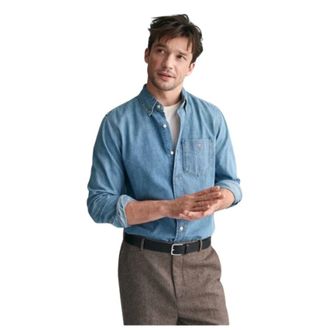 GANT Chemise en denim Gant - Taille: S-Couleur fournisseur: Indigo delave fort - Homme - Chemises - Bleu - Taille: 2XL