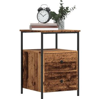 vidaXL Nachttische 2 Stk. Altholz-Optik 34x35,5x50 cm Holzwerkstoff - Vidaxl