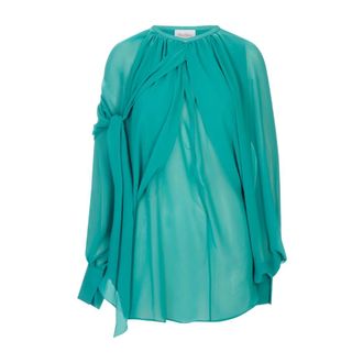 Gianluca Capannolo Femme, Blouses et Chemises, Bleu, Taille: 40 FR Blouse drap&eacute;e