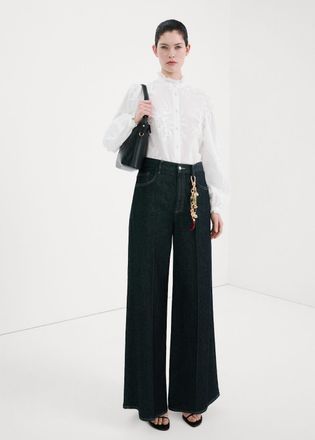 Mango Blouse broderie florale blanc cass&eacute; - Femme - XXS - MANGO