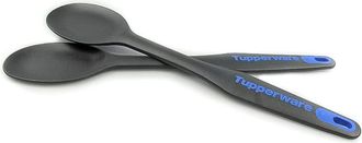 Tupperware Griffbereit Kochlöffel(2) schwarz-blau D174 Rührlöffel TOP-Kochlöffel