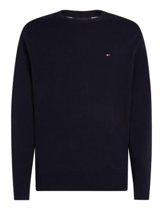 Tommy Hilfiger Unifarbener Pullover mit Logo-Stickerei in