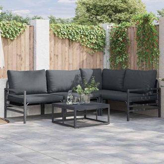 vidaXL Garten-Sofa-Set 4 pcs Anthrazit Stahl Vidaxl
