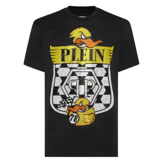 Philipp Plein Homme, Tops, Noir, Taille: 2XL T-Shirt Col Rond Duck