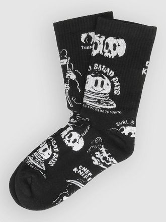 THE DUDES Dark Pattern Simple Tennis Chaussettes noir
