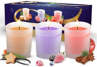 Air Wick Wohlf&uuml;hl-Duftkerze Geschenkset - winterliche D&uuml;fte mit &auml;therischen &Ouml;len - 3 x Duftkerzen im Glas in sch&ouml;ner Geschenkbox