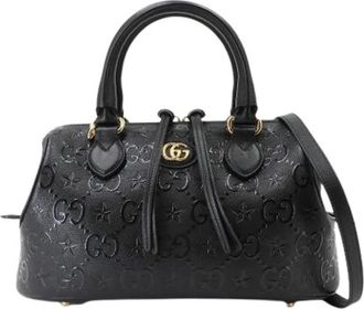 Gucci Sac &agrave; main moyen Pre-owned GG Embossed Star - Femme - Pre-owned - Noir - Taille: ONE Size