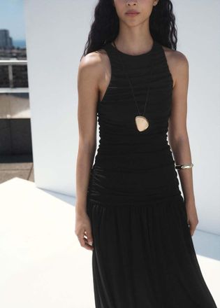 Mango Collier pendentif pi&egrave;ce m&eacute;tallique or - Femme - Taille unique - MANGO