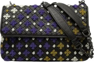 Bottega Veneta Pre-owned Sac bandouli&egrave;re Olimpia en cuir avec broderie Intrecciato - Femme - Pre-owned - Multicolore - Taille: ONE Size