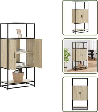 vidaXL VidaXL Highboard Sonoma-Eiche 68x35x139 cm Holzwerkstoff und Metall