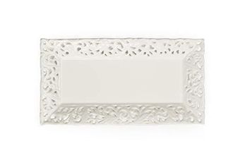 Excelsa White Home Rechteckiger Servierteller, Keramik, Maße: 30 x 16 x 3 cm