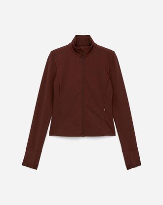 Arket Weiche Stretch-Jacke Mit Rei&szlig;verschluss -Braun