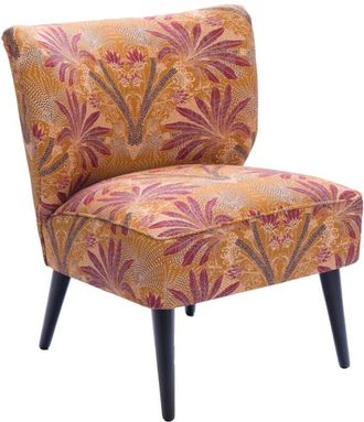 Hellin Hellin - Fauteuil crapaud en tissu orange à motifs - ranchi