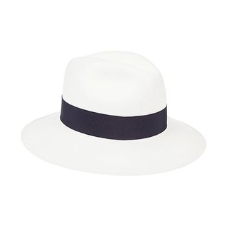 Borsalino Homme, Accessoires, Blanc, Taille: 60 CM Chapeau de paille &agrave; bord large et calotte creuse