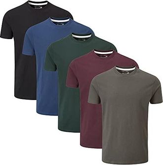 Charles Wilson Pack de 5 T-Shirts Unis à Col Rond (XX-Large, Dark Essentials Type 41)
