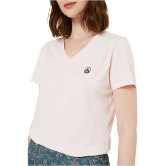 Jott Baumwoll-T-Shirt mit V-Ausschnitt - - Tops - Damen - Rosa - S