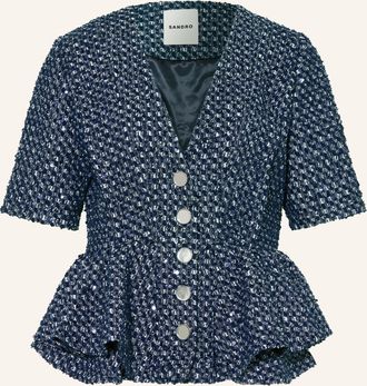 Sandro Sandro Blazer Mit Pailletten blau