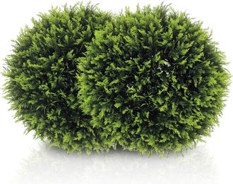 HOMCOM 2er-Set Künstlicher Zeder, 45 cm Zimmerpflanze, Kunstpflanze, Dekopflanze, Dekorative Pflanzen für Zuhause, Büro, Flur, Garten, Grün