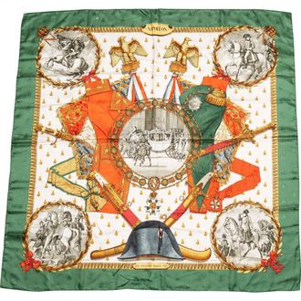 Herm&egrave;s T&uuml;cher & Schals - Hermes Classic NAPOLeON Silk Carre 90 Scarf Tuch - Gr. unisize - in Gr&uuml;n - f&uuml;r Damen
