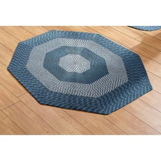 Better Trends Pan Overseas BRNP4OCTBL Newport Teppich, achteckig, 122 cm, Schieferblau