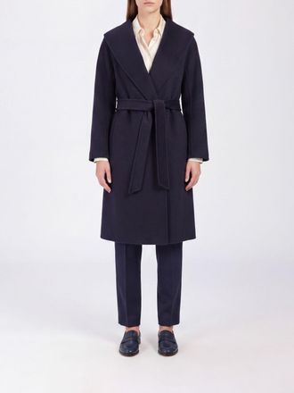 Max Mara S Max Mara Geg&uuml;rteter Bademantel-Mantel aus Schurwolle mit Schalkragen