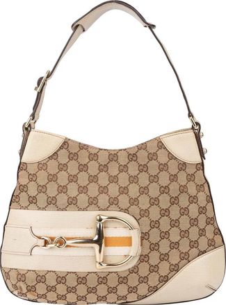 Gucci Crossbody Bags - Gucci GG Monogram Horsebit Handbag - Gr. unisize - in Braun - für Damen