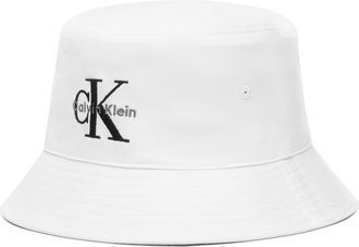 Calvin Klein Hut Calvin Klein Monologo Embroidery Bucket Hat LV04G5020G Wei&szlig;