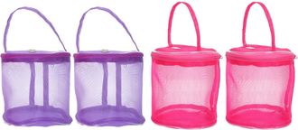 NUOBESTY 4st&uuml;cke Garnaufbewahrungsbeutel Aus Netz Strick Und H&auml;kelgarn Tragbare Organizer-Tasche Ger&auml;umiger Innenraum Zum Sortieren F&uuml;r Kn&auml;uel Und Zubeh&ouml;r