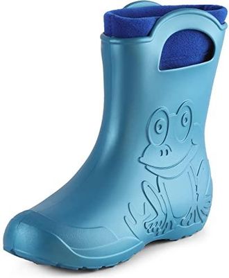 Ladeheid Bottes de pluie femme l&eacute;g&egrave;res imperm&eacute;ables en mousse EVA avec doublure chaude motif grenouille semelle antid&eacute;rapante poign&eacute;es faciles &agrave; enfiler LA-CA-