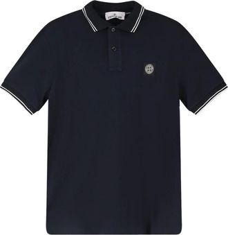 Stone Island Homme, Tops, Bleu, Taille: XL Polo Logo