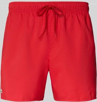 Lacoste Badeshorts mit Logo-Stitching