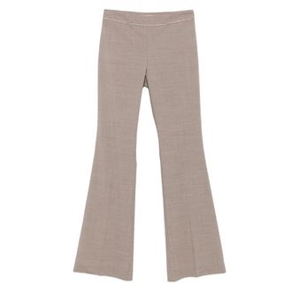 D.exterior Beige Schlaghose mit Applikationsbund - - Trousers - Damen - Beige - L