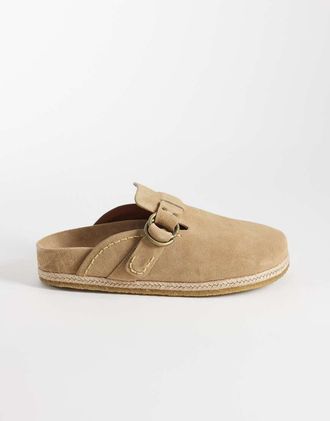 Polo Ralph Lauren Turbach - Clog-Sandalen aus Wildleder in Beige-Neutral