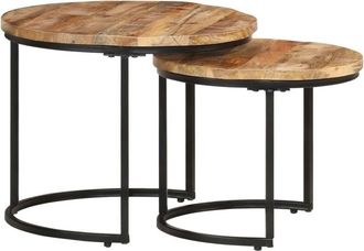 Les Tendances Tables gigognes 2 pcs Bois de manguier brut