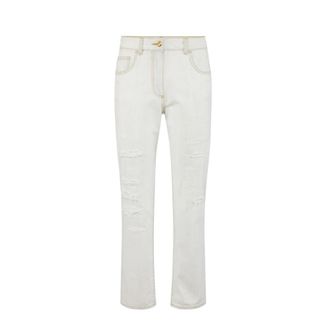Elisabetta Franchi Jeans mit Used-Optik - - Jeans - Damen - Wei&szlig; - W30