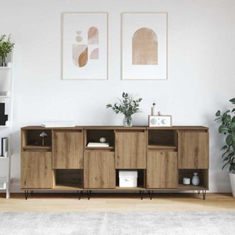 vidaXL Vidaxl - Buffets 3 pcs ch&ecirc;ne artisanal 180 x 35 x 70 cm